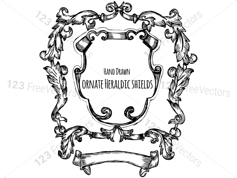 Black and White Heraldry Elements