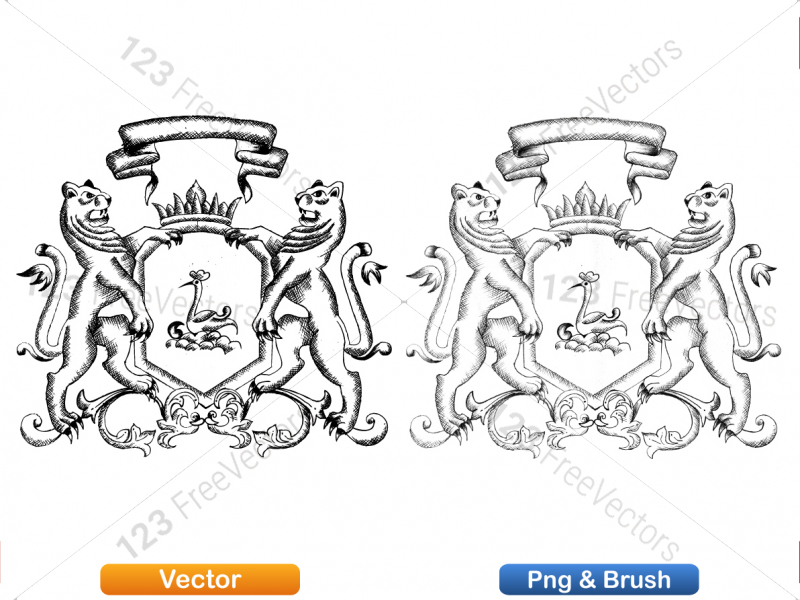 Intricate Black and White Heraldry Illustrations