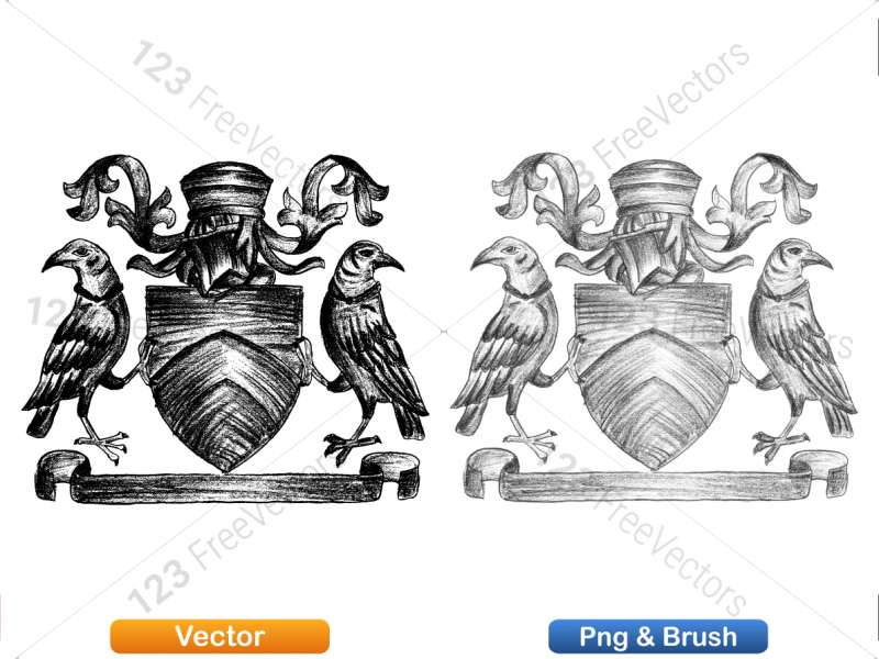 Detailed Black and White Heraldry Collection