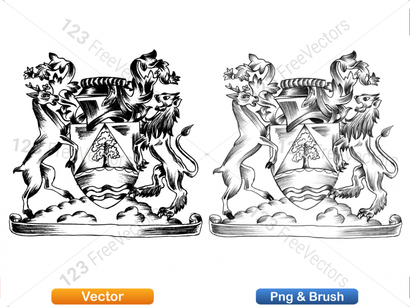 Detailed Black and White Heraldry Collection
