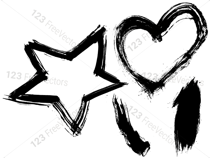 Paint Brush Strokes Vector and Photoshop Brush Pack-03