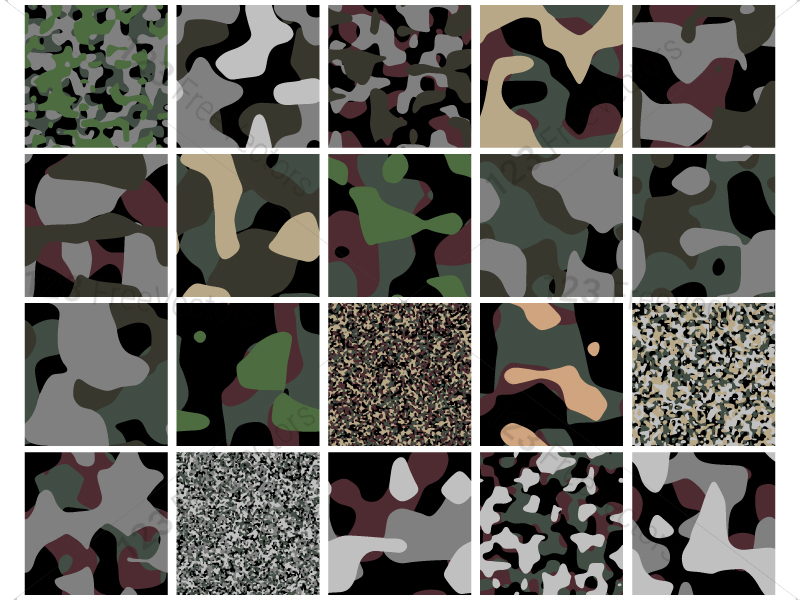 Seamless Camouflage Pattern Designs