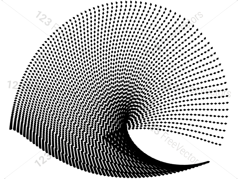 Diamond Halftone Wave Line Design Vector and Photoshop Brush Pack