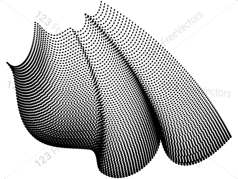 Diamond Halftone Wave Line Design Vector and Photoshop Brush Pack