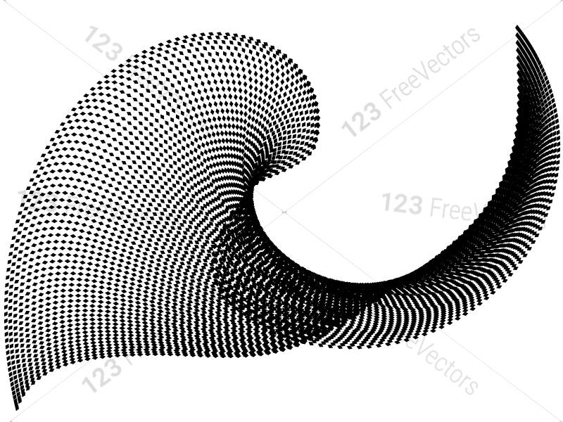 Diamond Halftone Wave Line Design Vector and Photoshop Brush Pack