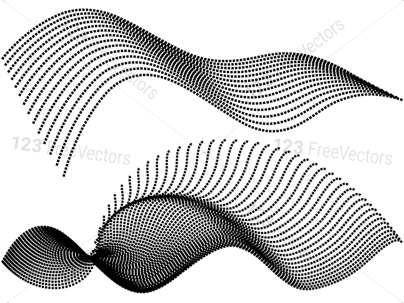 Abstract Black Square Wave Design