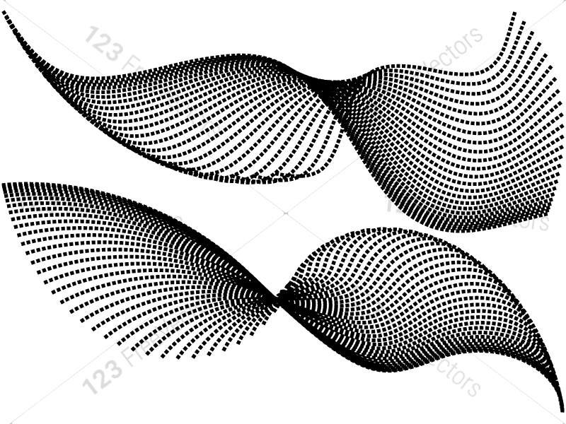Abstract Black Square Wave Design