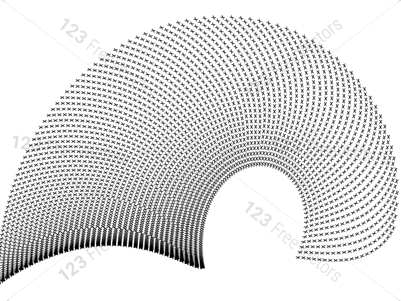 Abstract X Shape Design with Wave Pattern