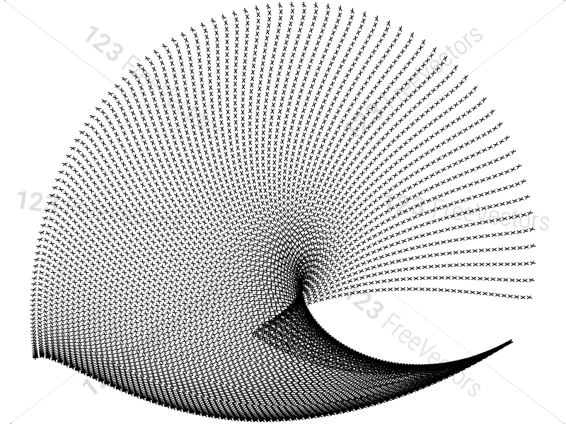 Abstract X Shape Design with Wave Pattern