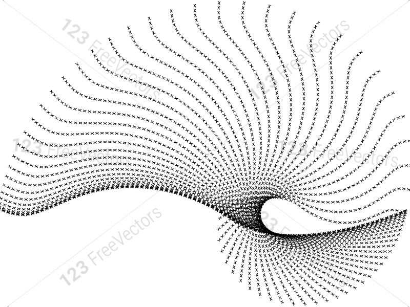 Abstract X Shape Design with Wave Pattern