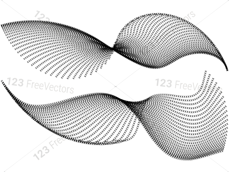 Abstract X Shape Design with Wave Pattern