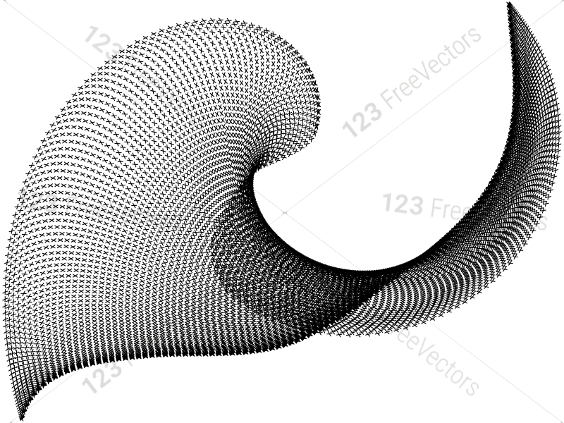 Abstract X Shape Design with Wave Pattern