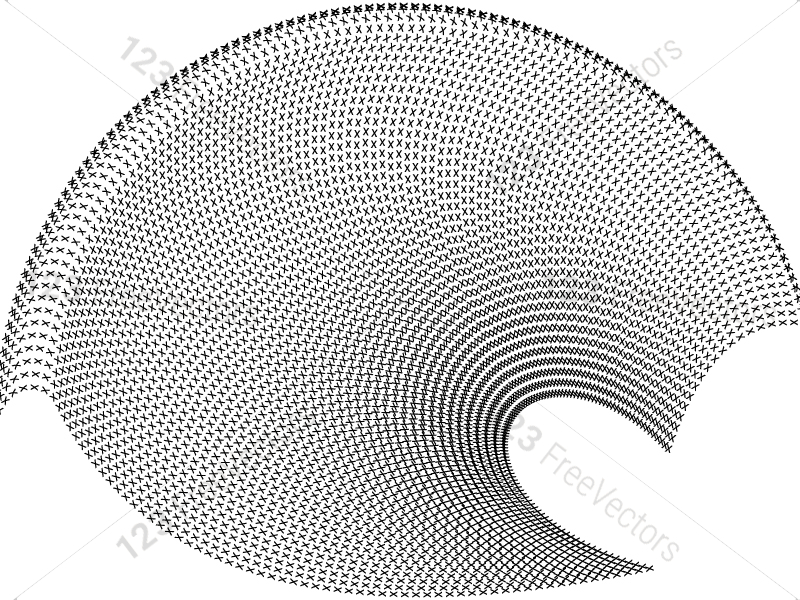 Abstract X Shape Design with Wave Pattern