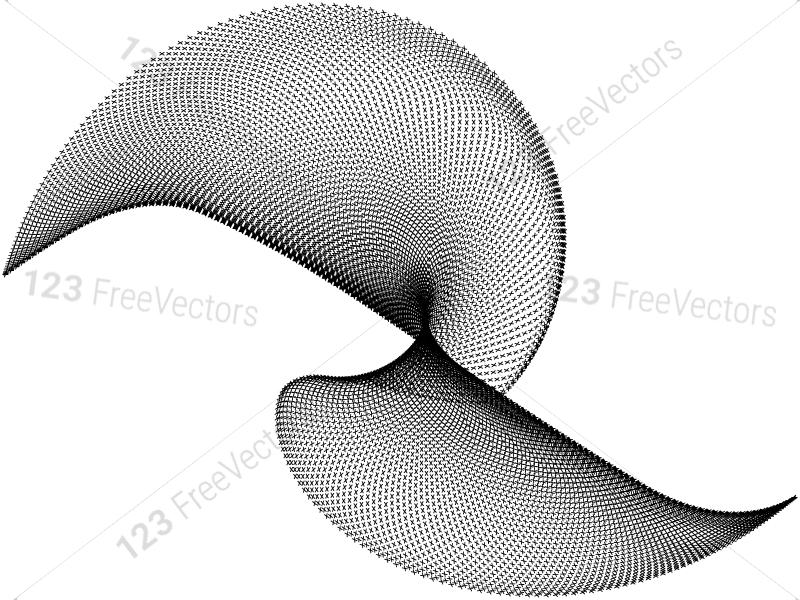 Abstract X Shape Design with Wave Pattern