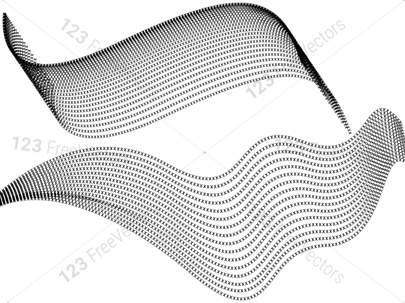 Abstract X Shape Design with Wave Pattern