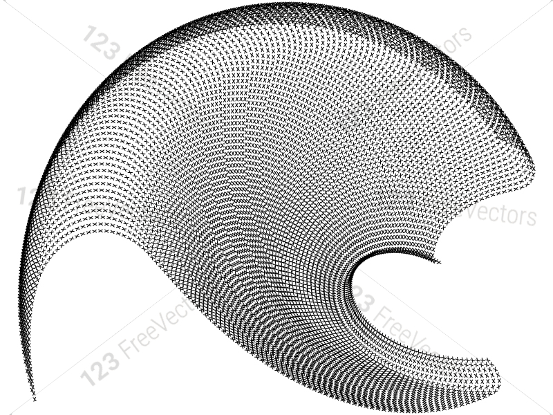 Abstract X Shape Design with Wave Pattern