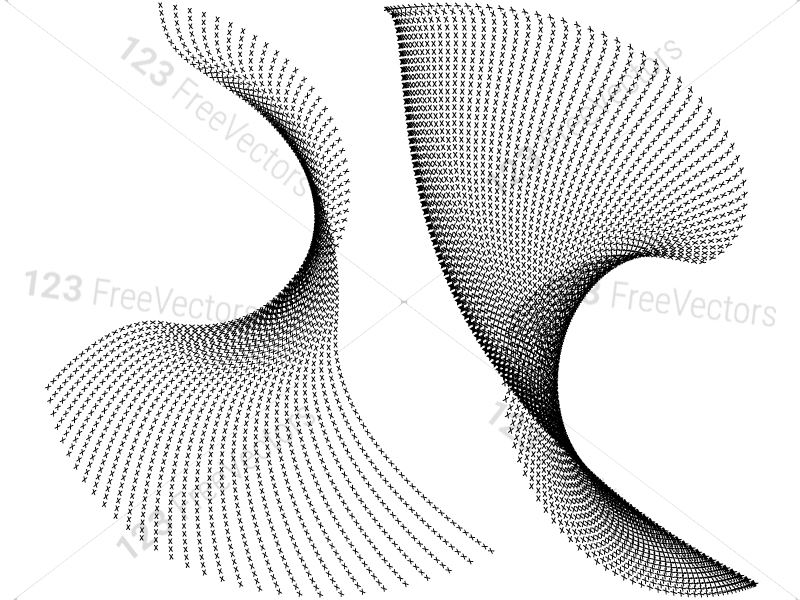 Abstract X Shape Design with Wave Pattern