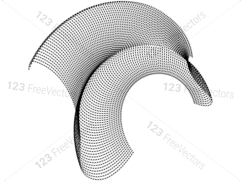 Abstract X Shape Design with Wave Pattern