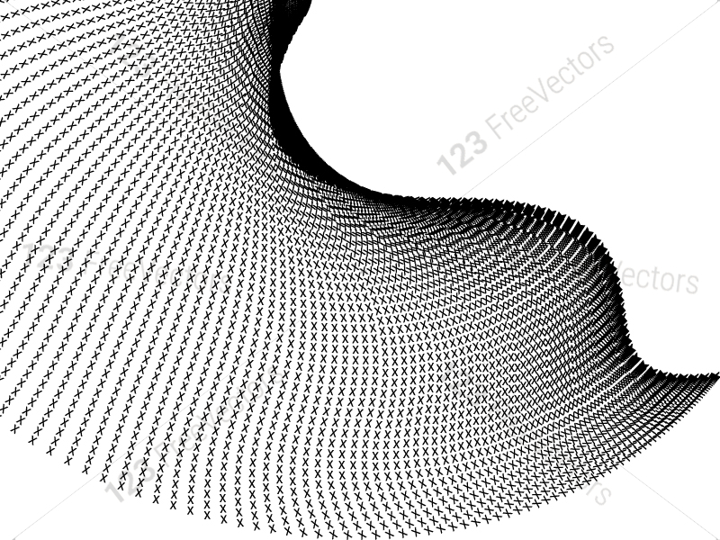 Abstract X Shape Design with Wave Pattern